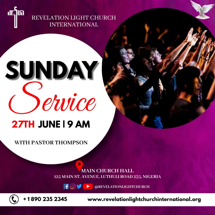SUNDAY SERVICE POSTER Template | PosterMyWall