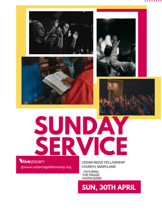 Copy of Sunday service poster | PosterMyWall