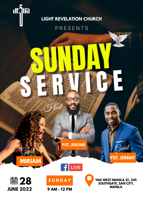 SUNDAY SERVICE POSTER Template | PosterMyWall