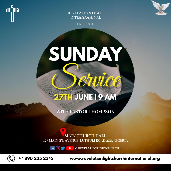 SUNDAY SERVICE POSTER Template | PosterMyWall