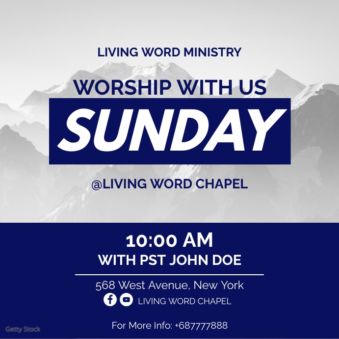 sunday service poster Template | PosterMyWall