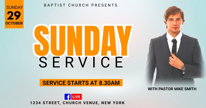 Sunday Service Poster Template | PosterMyWall