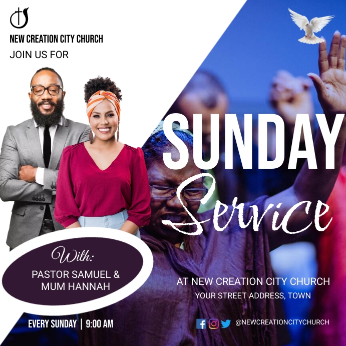 SUNDAY SERVICE POSTER Template | PosterMyWall