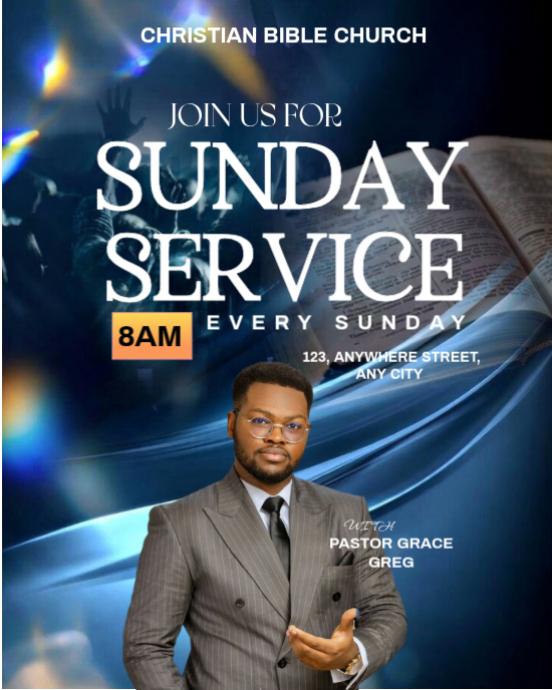 Sunday service poster Template | PosterMyWall