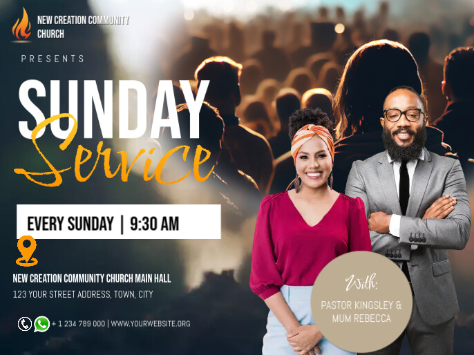 Sunday service poster Template | PosterMyWall