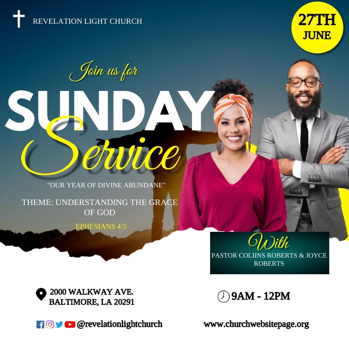 Sunday service poster Template | PosterMyWall