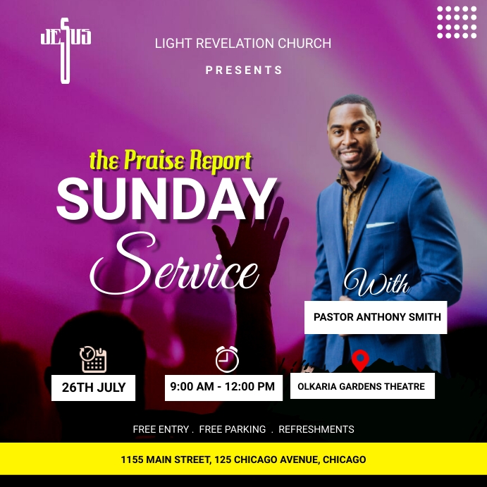 SUNDAY SERVICE POSTER Template | PosterMyWall