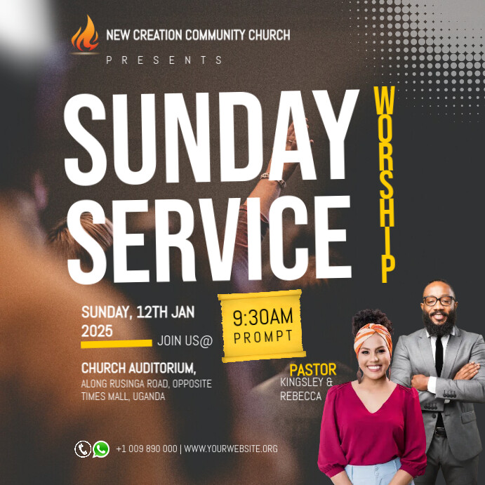 Sunday service poster Template | PosterMyWall