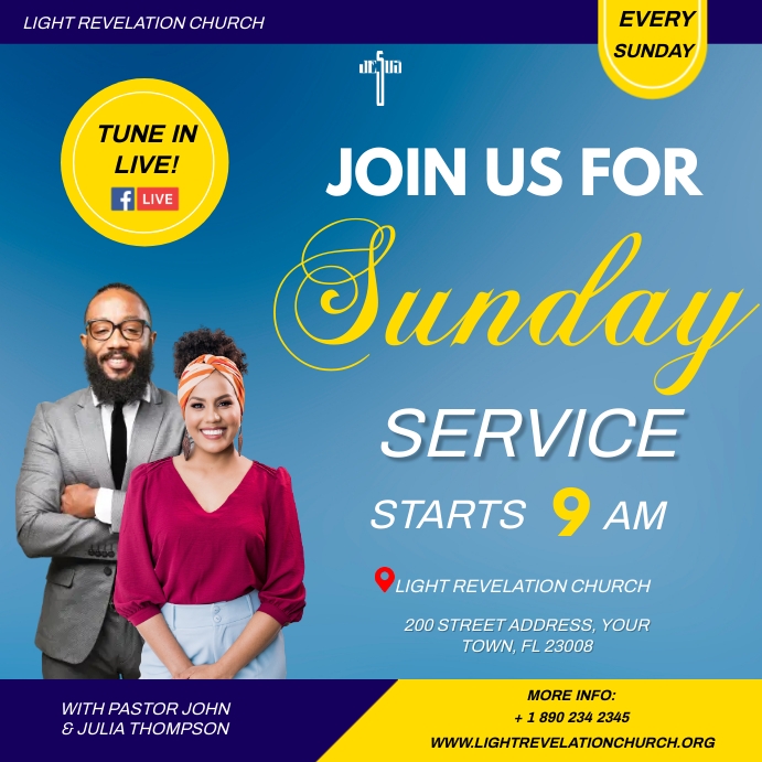 SUNDAY SERVICE POSTER Template | PosterMyWall