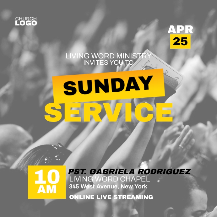 Plantilla de sunday service poster | PosterMyWall