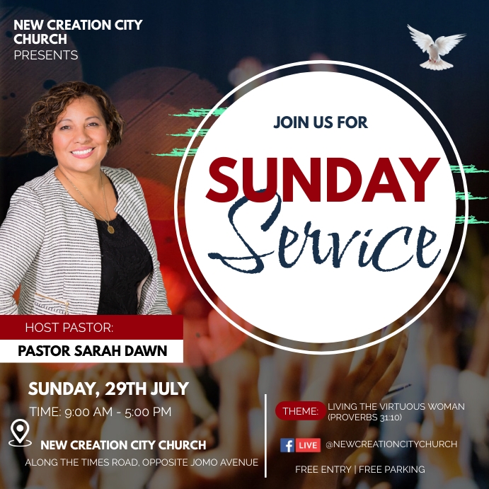 SUNDAY SERVICE POSTER Template | PosterMyWall