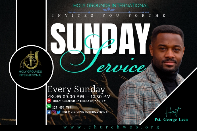Sunday service poster template | PosterMyWall