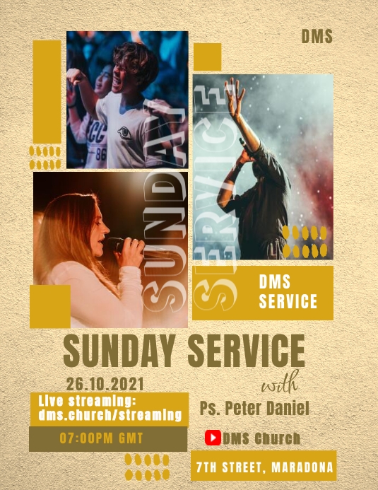 Sunday service poster template | PosterMyWall