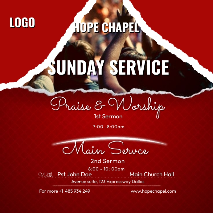 Copy of SUNDAY SERVICE SERMON | PosterMyWall