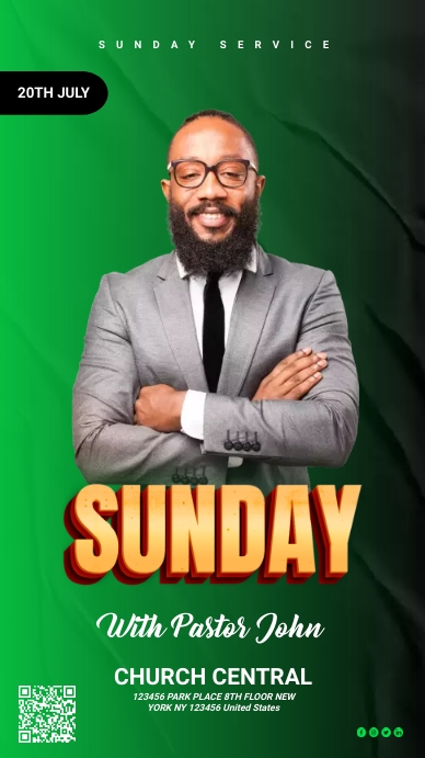 Sunday service story template | PosterMyWall