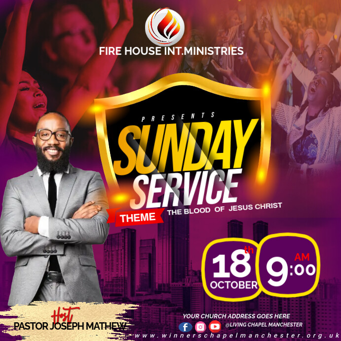 Sunday service template (1) | PosterMyWall
