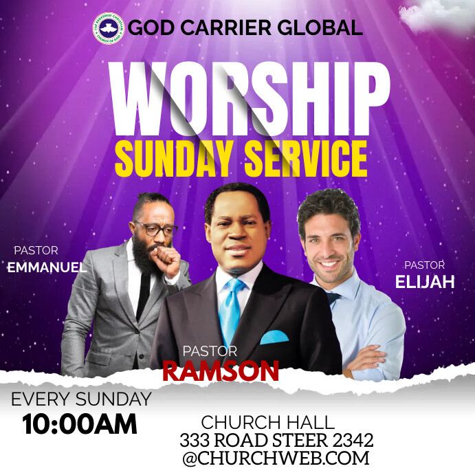 Sunday service template (6) | PosterMyWall
