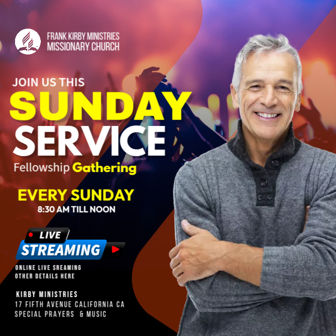Sunday Service Template Ads | PosterMyWall