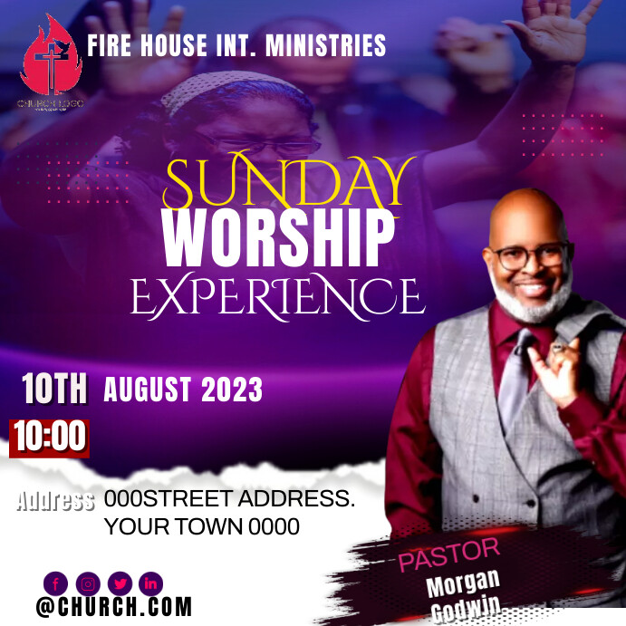 Plantilla de Sunday service template | PosterMyWall