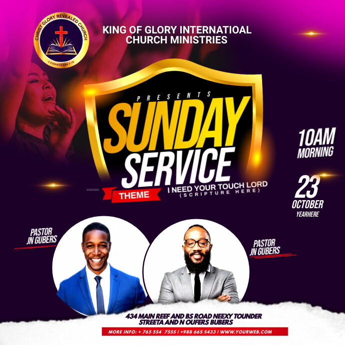 Sunday service template | PosterMyWall
