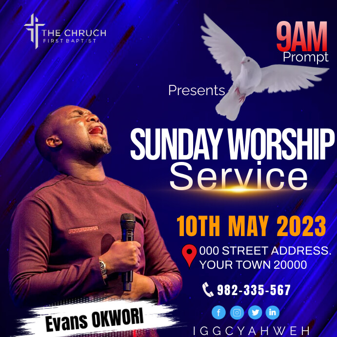 Sunday service template | PosterMyWall