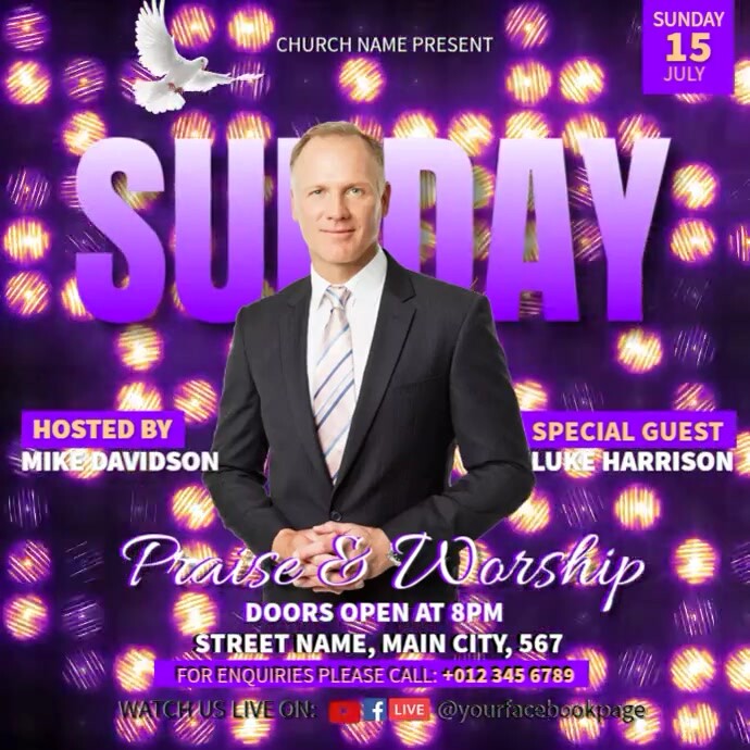 Sunday Service Video Template | PosterMyWall