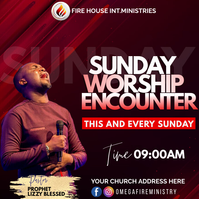 Sunday service template | PosterMyWall