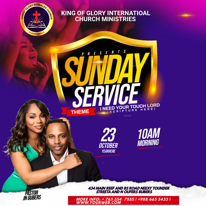 Plantilla de Sunday service template | PosterMyWall