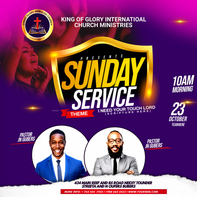 Sunday service template | PosterMyWall