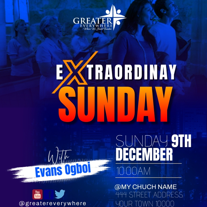 Modèle SUNDAY SERVICE TEMPLATE | PosterMyWall