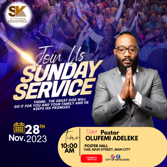 Sunday service template | PosterMyWall
