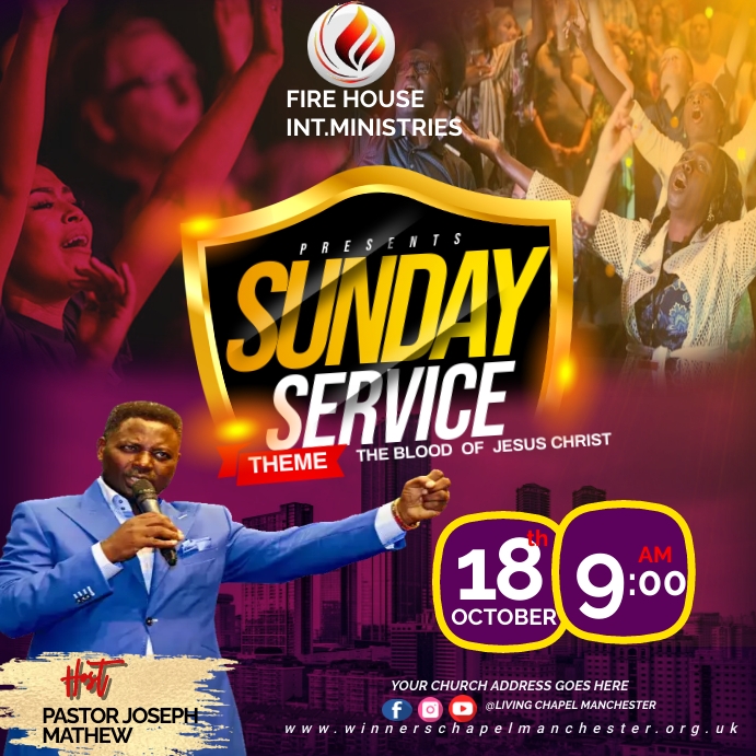 SUNDAY SERVICE TEMPLATE | PosterMyWall