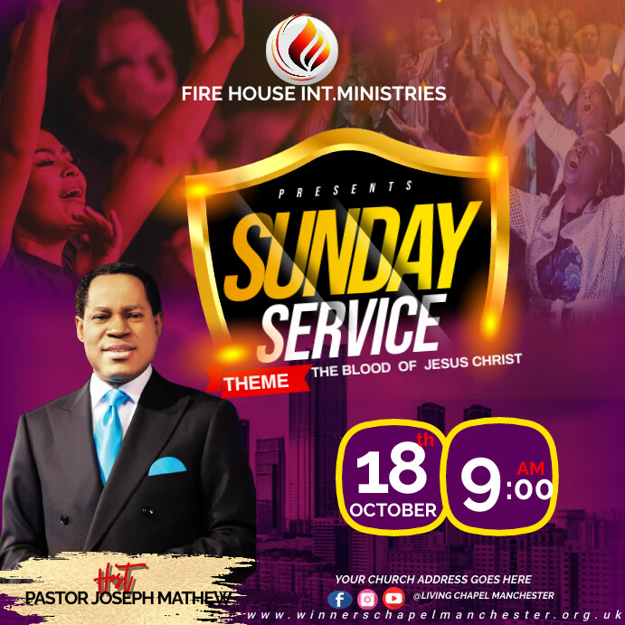 Sunday service template | PosterMyWall