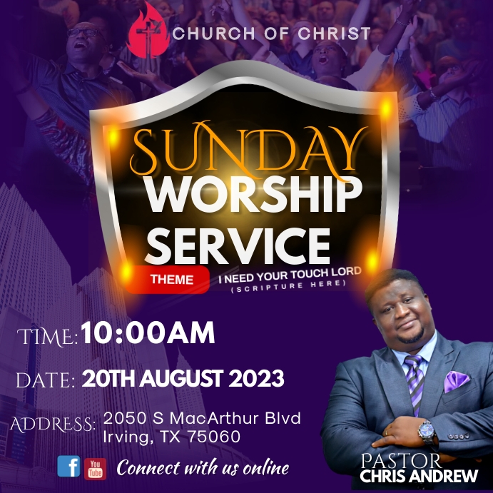 Plantilla de SUNDAY SERVICE TEMPLATE | PosterMyWall