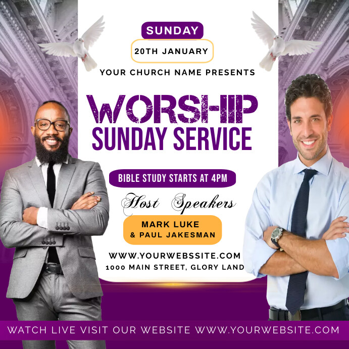 Sunday service template | PosterMyWall