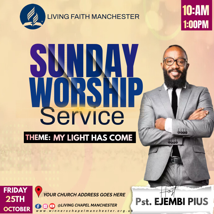 Sunday service template | PosterMyWall