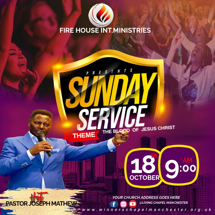 Sunday service template | PosterMyWall