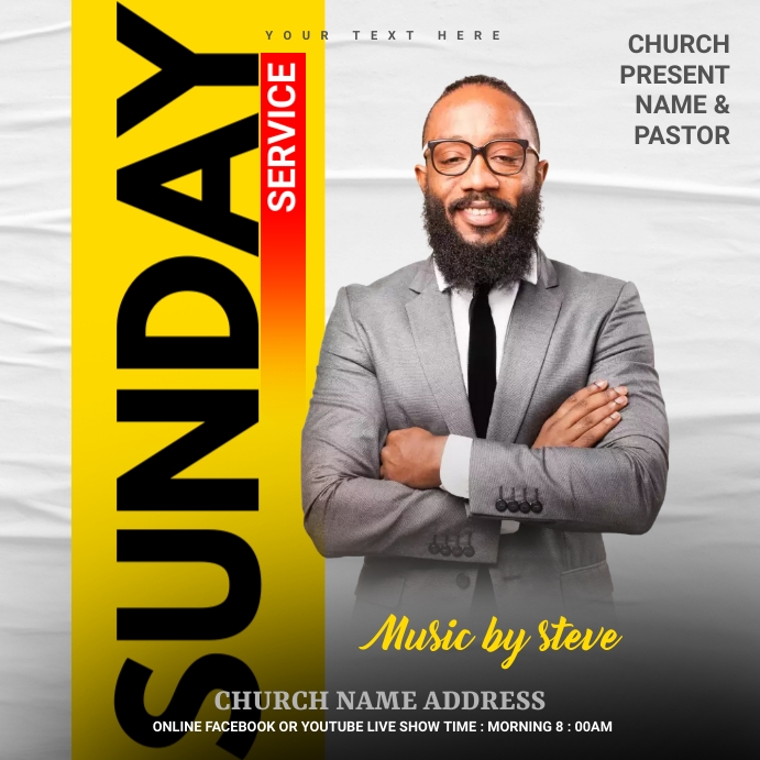 Sunday service template | PosterMyWall