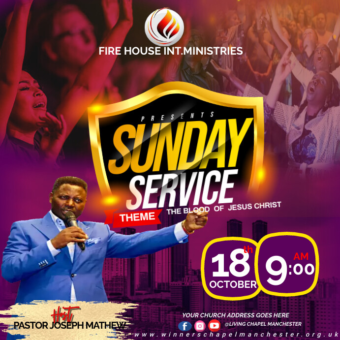 Plantilla de Sunday service template | PosterMyWall