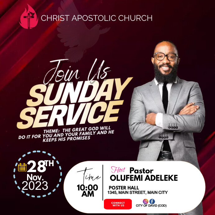Sunday service template | PosterMyWall
