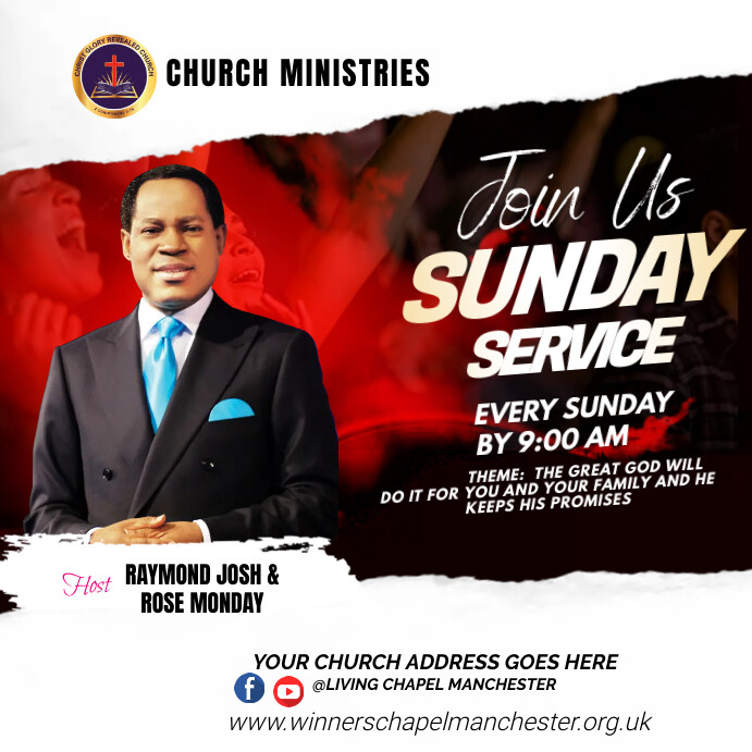 Plantilla de Sunday service template | PosterMyWall