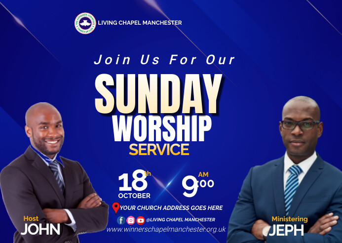 Plantilla de Sunday service template | PosterMyWall