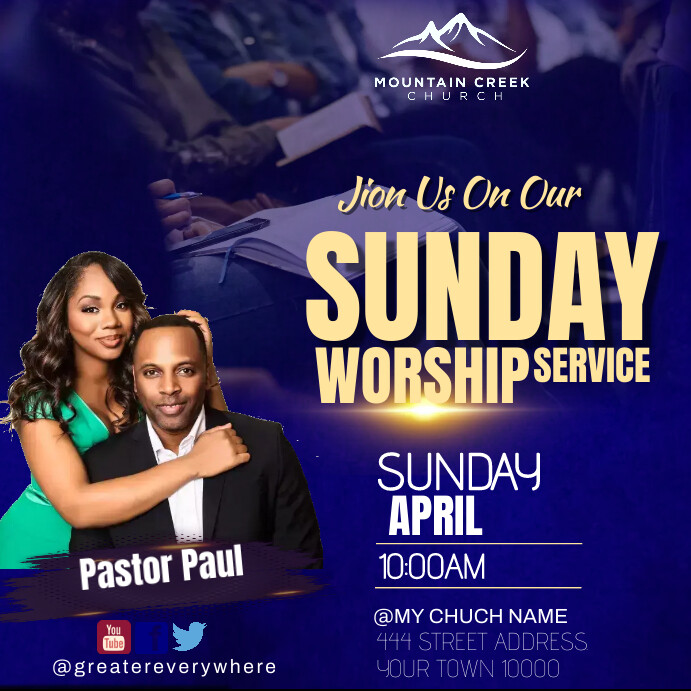 Plantilla de Sunday service template | PosterMyWall