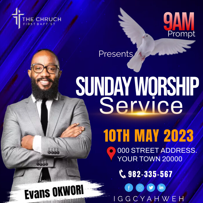 Sunday service template | PosterMyWall