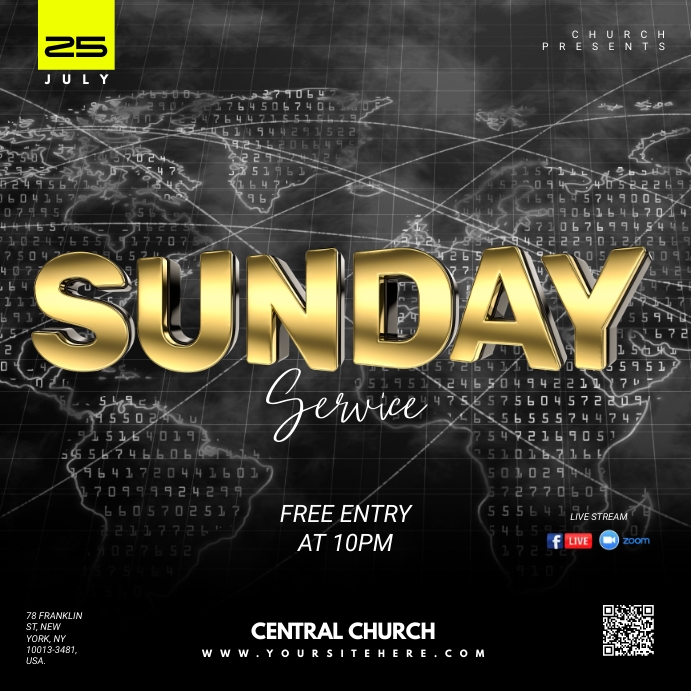 Sunday service template | PosterMyWall