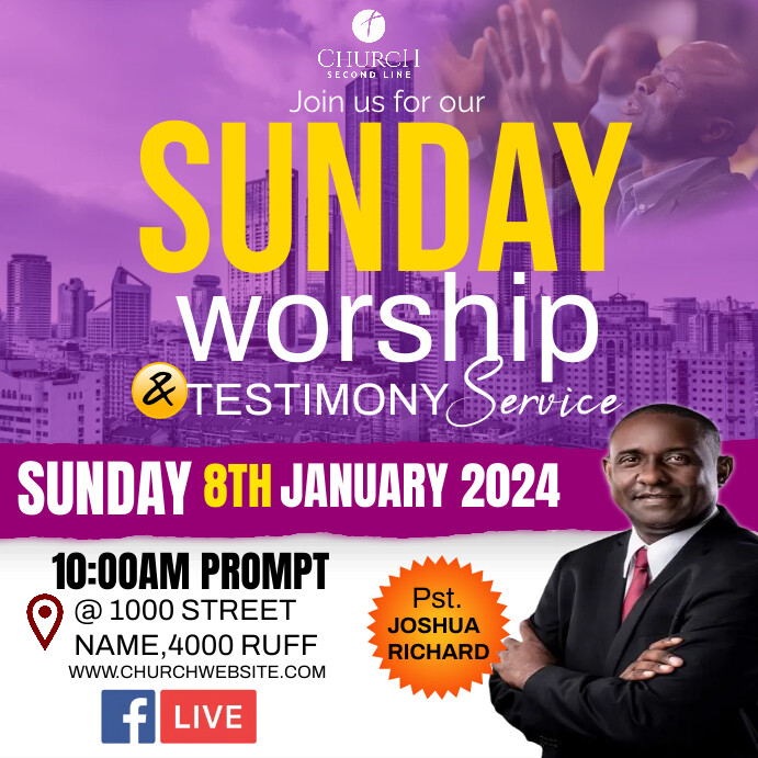 Sunday service template | PosterMyWall