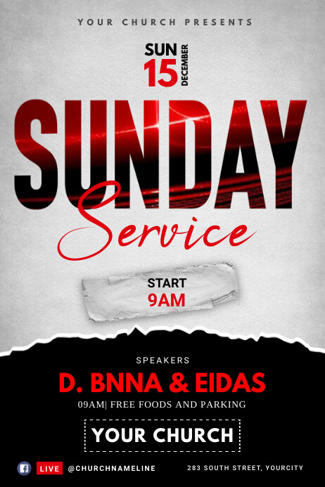 Sunday Service Template | PosterMyWall