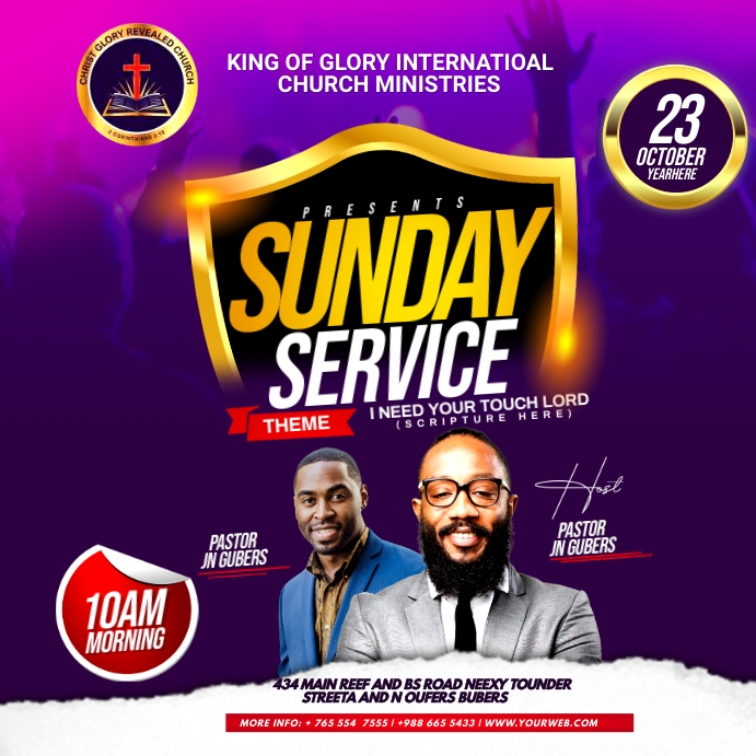 SUNDAY SERVICE template | PosterMyWall