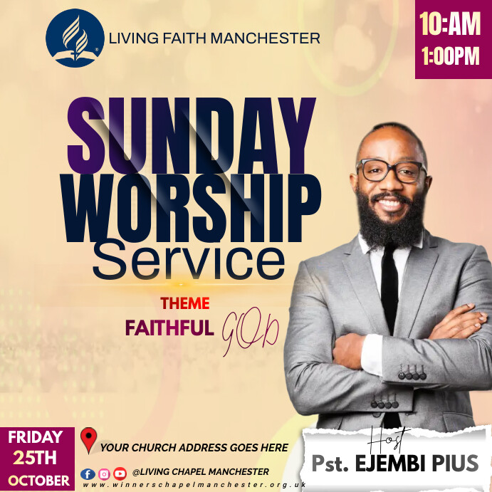 Plantilla de Sunday service template | PosterMyWall