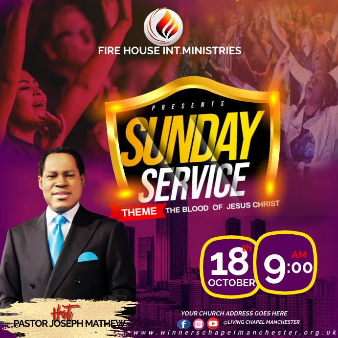 Sunday service template | PosterMyWall